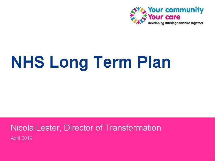 Welcome PPG Network Meeting 1 NHS Long Term