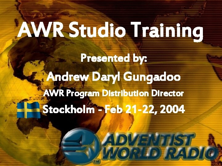 AWR Studio Training Presented by Andrew Daryl Gungadoo