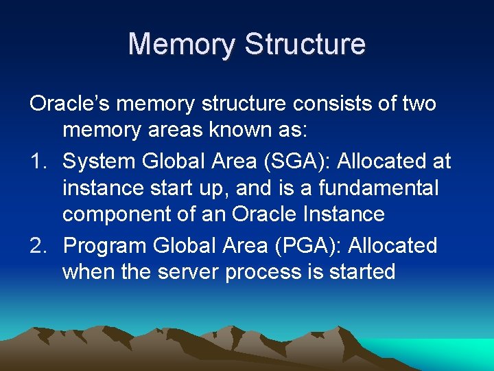 Basic Oracle Architecture Presented to HIOUG 21 Jun2005