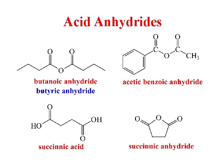 Carboxylic Acid Derivatives Acid Chlorides Acid Anhydrides Esters