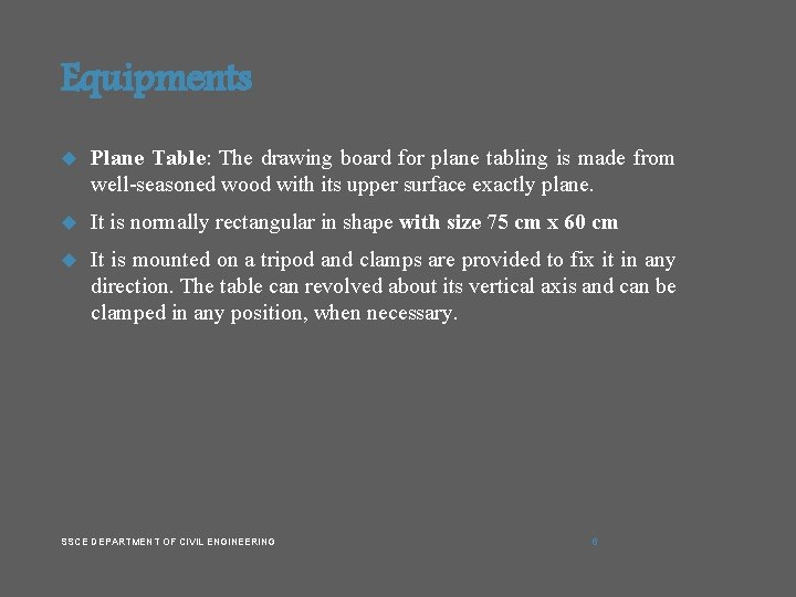 PLANE TABLE SURVEYIN Er Vishal Manghnani Department of