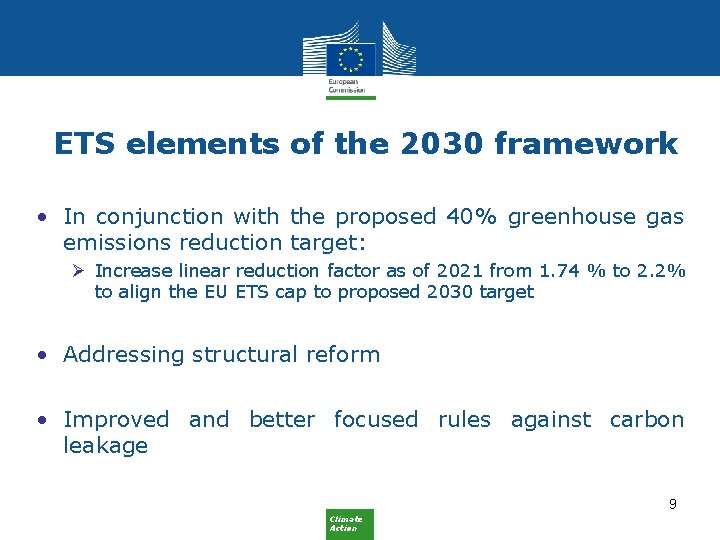 EU ETS EU 2030 Jos Delbeke DG CLIMATE