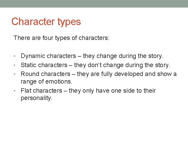 CHARACTERIZATION Salvation by Langston Hughes Character types There