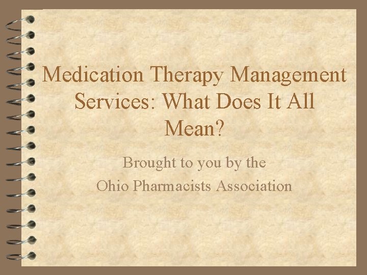 Medication Therapy Management Services What Does It All
