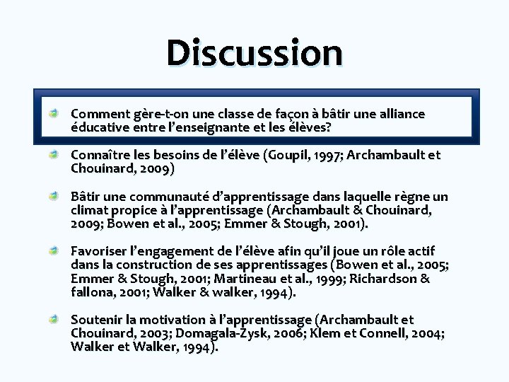 La gestion de classe Une alliance ducative entre