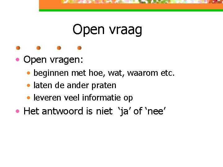 Negen soorten vragen Een opsomming 1 2 3