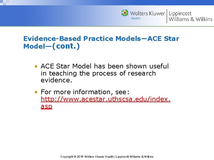 Chapter 12 EvidenceBased Practice and Nursing Theory Copyright