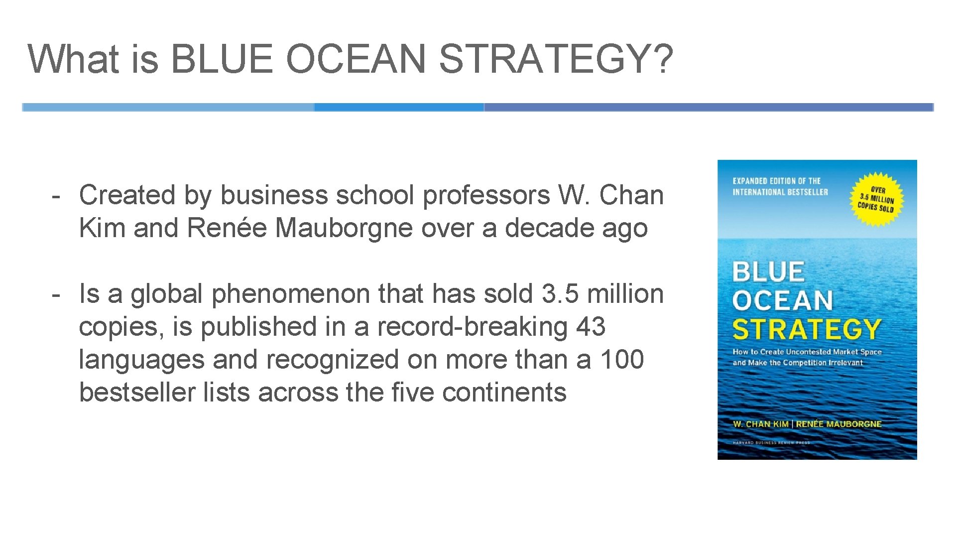 BLUE OCEAN STRATEGY simplified for Teens and High