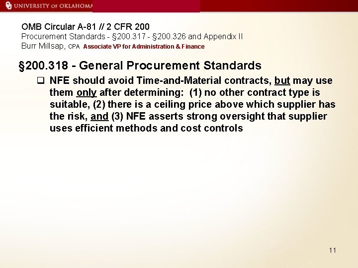 OMB Circular A81 2 CFR 200 Procurement Standards