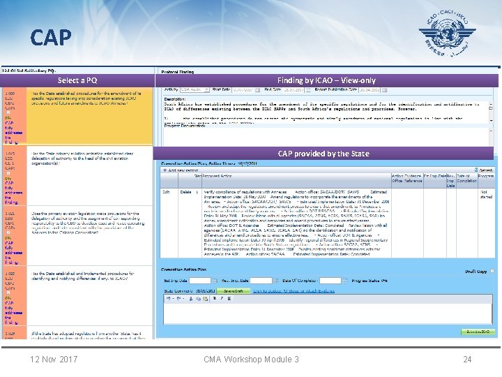USOAP Continuous Monitoring Approach CMA Workshop Module 3