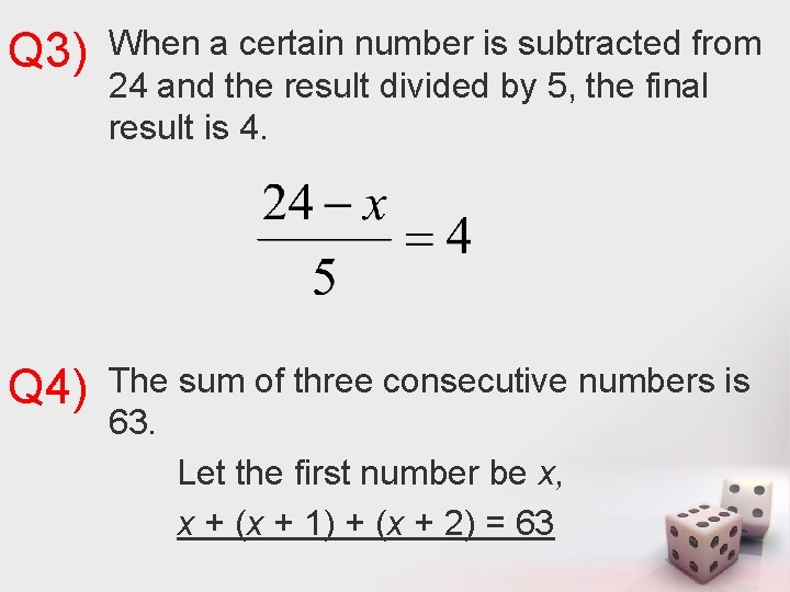 T 3 Rev WS 5 Setting Up Algebraic