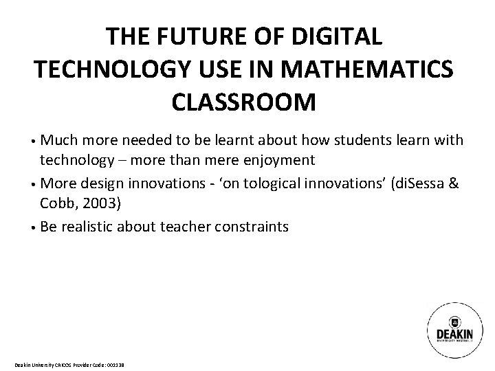 CONCEPTUALISING ICT USE IN A PRIMARY TEACHERS MATHEMATICS