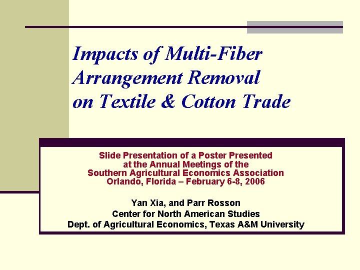 Impacts of MultiFiber Arrangement Removal on Textile Cotton