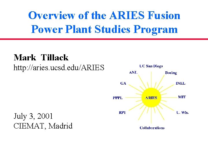 Overview of the ARIES Fusion Power Plant Studies