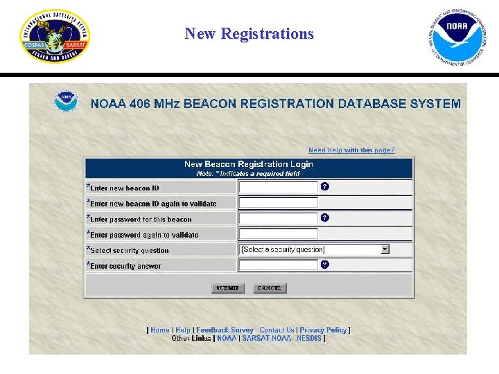 Beacon Registration S A R S A T