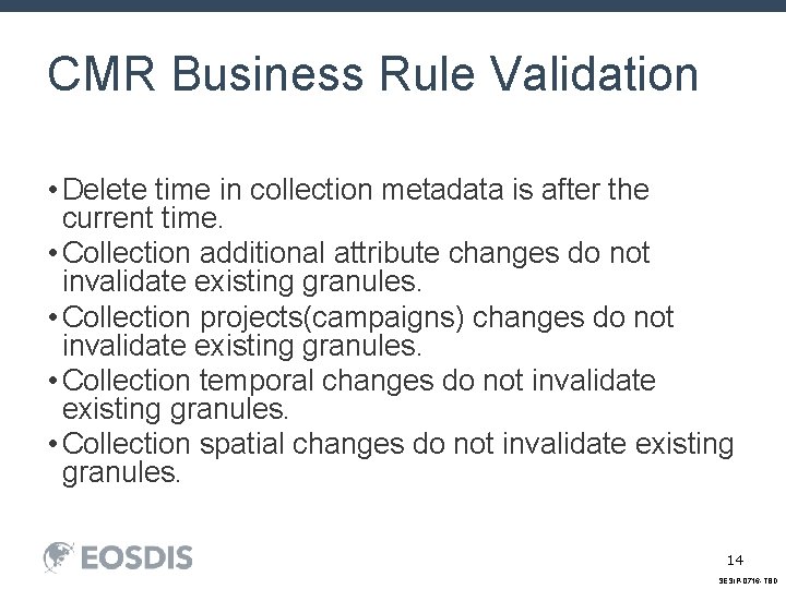 CMR Metadata Curation Winter ESIP 2017 Dana Shum