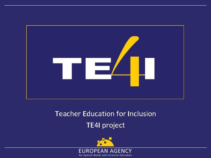 Teacher Education for Inclusion TE 4 I project