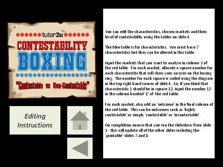 Teachers Instructions Contestability Boxing You are about to