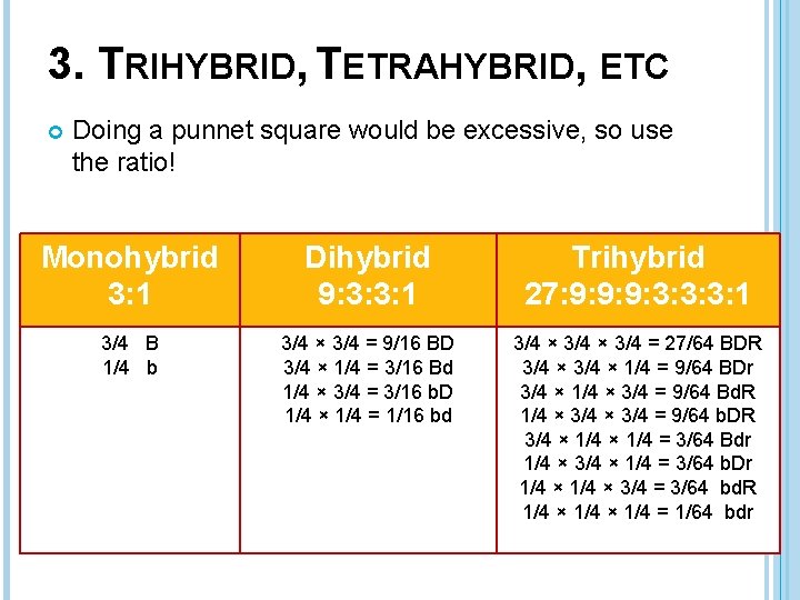 GENETIC DATA ANALYSIS SUM RULE The combined probability