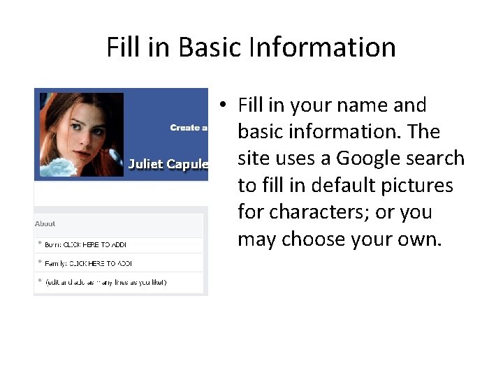 How to Create a Fakebook profile Access the