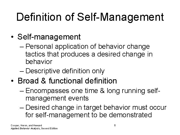 Chapter 27 SelfManagement Cooper Heron and Heward Applied