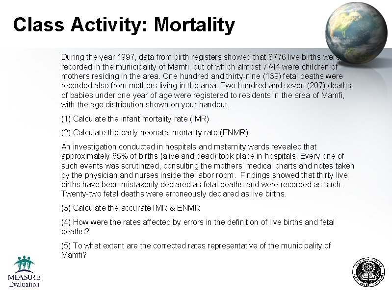 Monitoring and Evaluation Child Health Programs Session Objectives