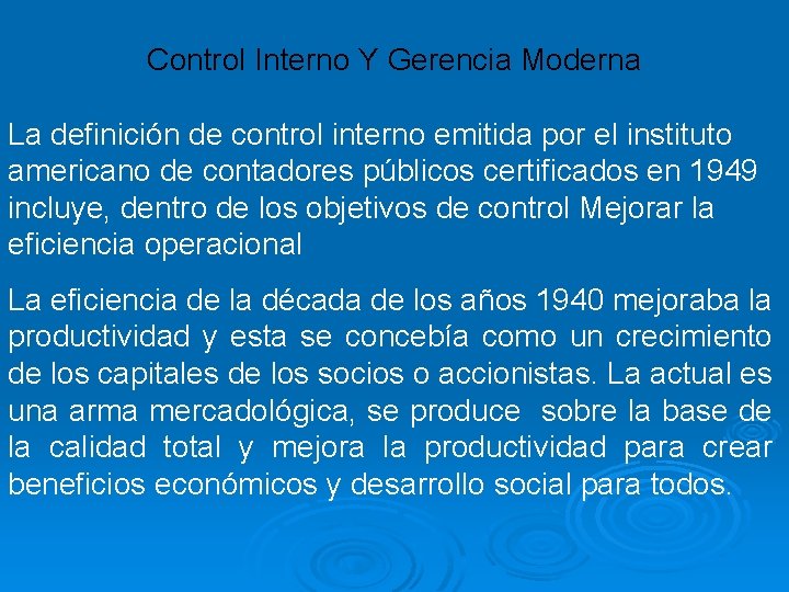 TEMA II CONTROL INTERNO CONTROL INTERNO CONCEPTO Es