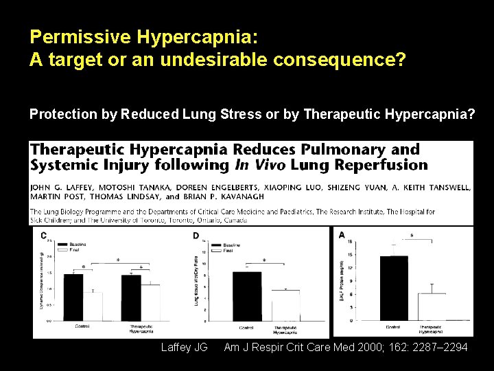 Ventilation strategies targets and goals in acute respiratory