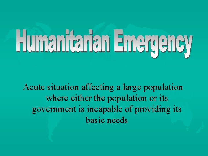 Overview of Military Medical Humanitarian Emergencies Learning Goals