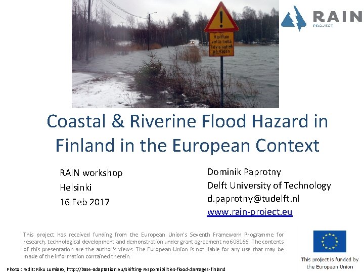 Coastal Riverine Flood Hazard in Finland in the