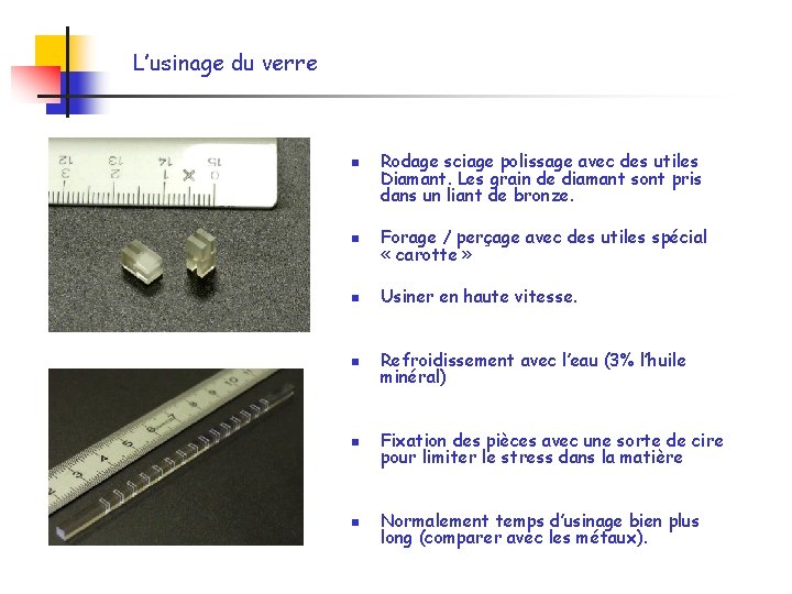 Stage de travail sur le verre Aide mmoire