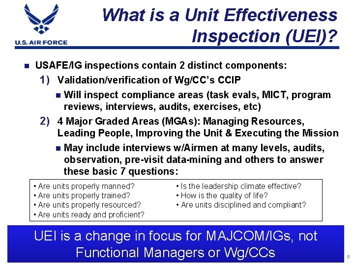 Press Kit I Air Force Inspection Introduction OVERALL