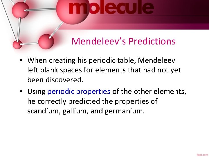Ch 6 The Periodic Table and Periodic Law