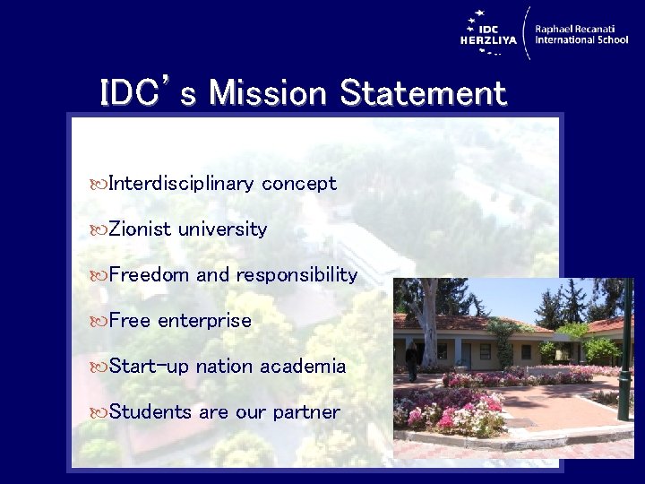 IDC Herzliya The Facts Established 1994 by Prof