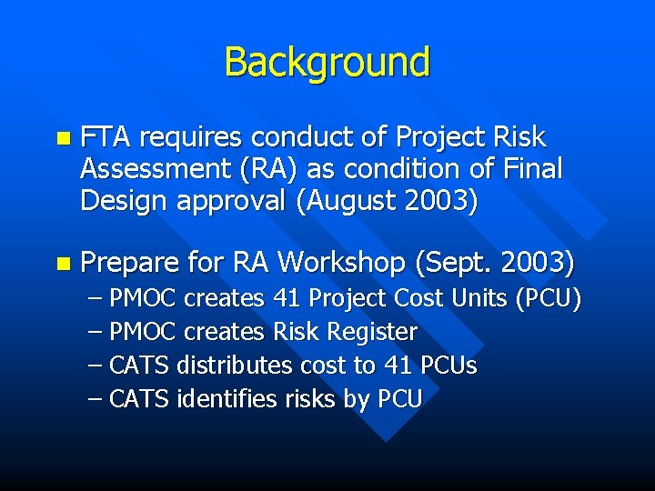 South Corridor Light Rail Project Risk Assessment FTA