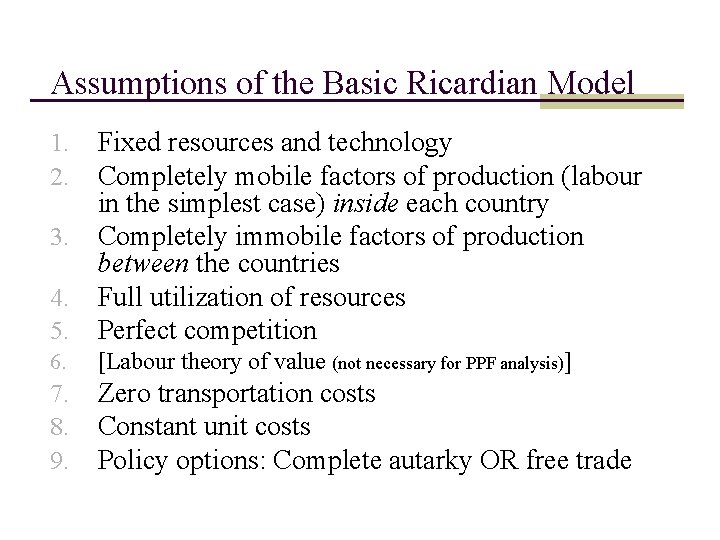 Comparative Advantage and the Ricardian Model Krugman Obstfeld