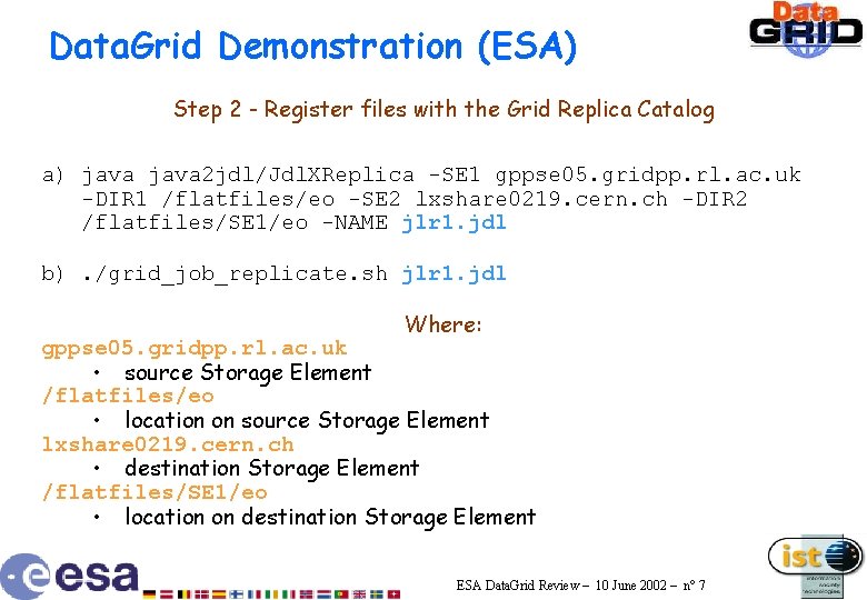 ESA Data Grid Review 4 Demonstration of EO