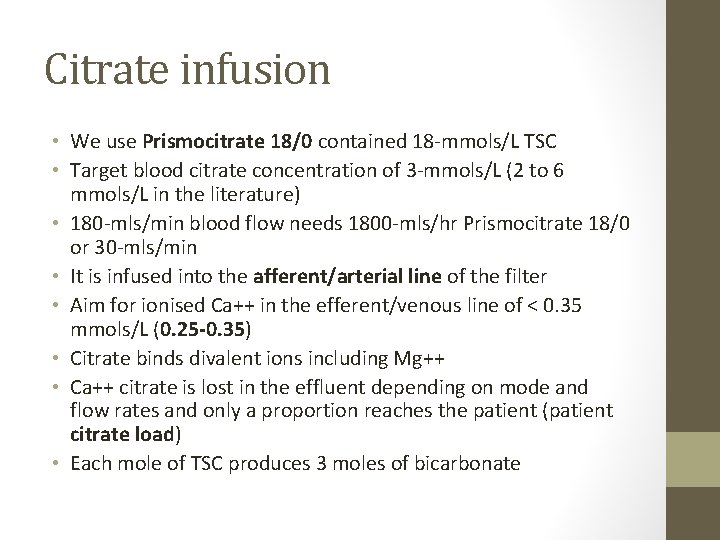 CRRT with Regional Citrate Anticoagulation on ESHT ICU