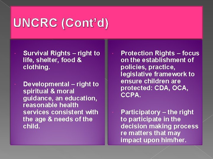 CHILD RIGHTS PROTECTION JTA Helen Stills Professional Development