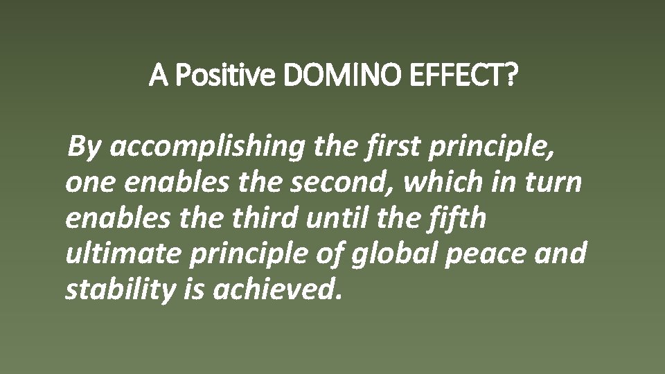 BIG Question Does CULTURE DIPLOMACY Peace and Stability