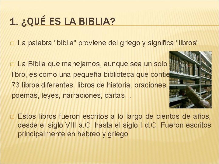 TEMA 3 LA BIBLIA UN LIBRO SAGRADO 1