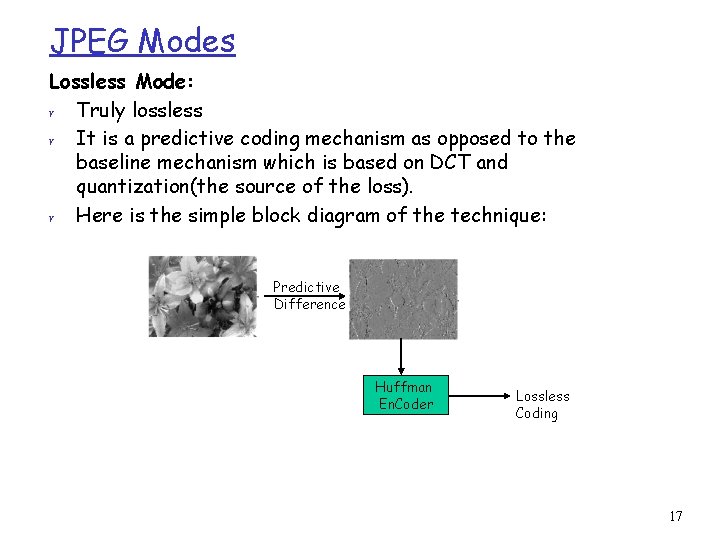 Image Compression JPEG Multimedia Systems Module 4 Lesson