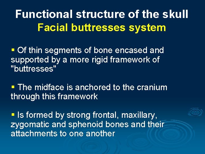 Functional structure of the skull and Fractures of