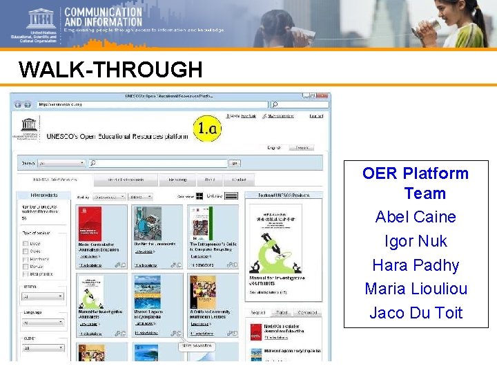 UNESCO OER Platform Abel Caine Maria Liouliou Igor