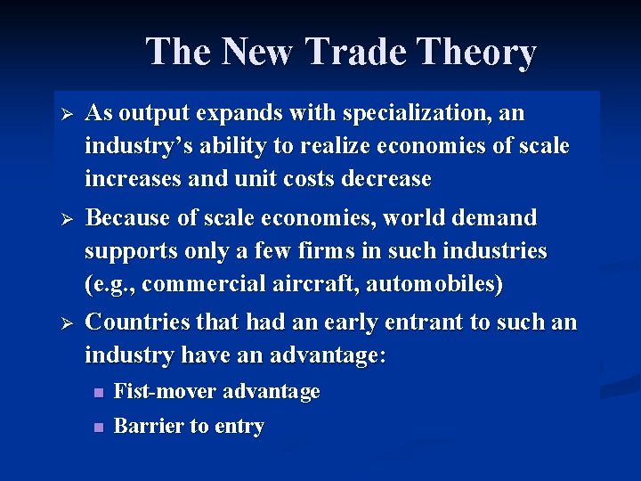 Innovation Economics Class 6 International Trade Theory International