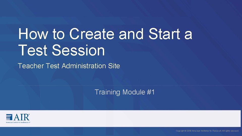 How to Create and Start a Test Session