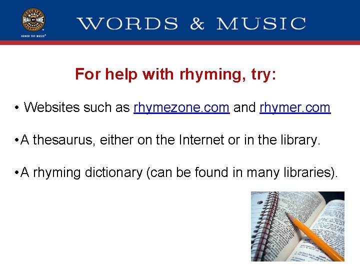 LESSON 6 RHYME FREE WRITE Remember Dont worry