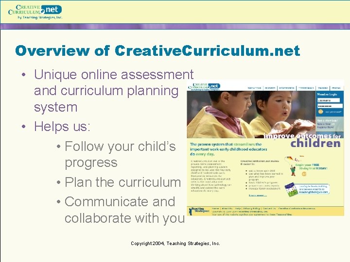 Creative Curriculum net An Overview for Families Copyright