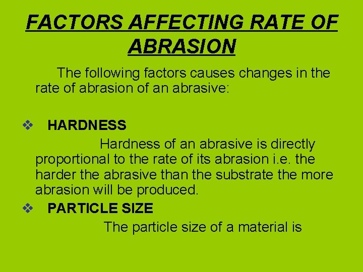 FINISHING POLISHING MATERIALS By Dr K R Hassan