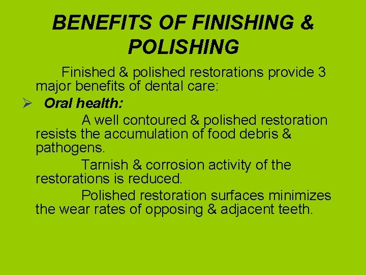 FINISHING POLISHING MATERIALS By Dr K R Hassan